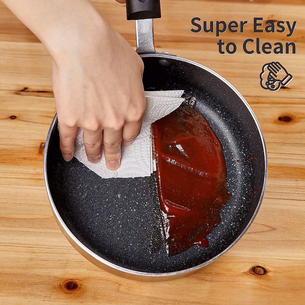 RATWIA 2 Quart Saucepan with Lid,Ultra Nonstick Sauce Pan 2Qt Small Pot with Glass Lid,Great for Home Kitchen Restaurant,Black