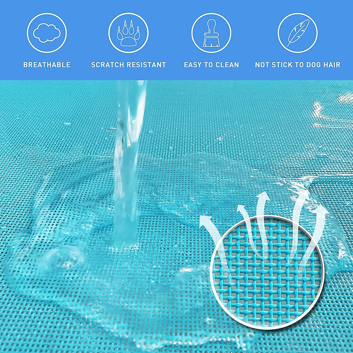 BRIKY Extra Large Elevated Dog Bed, Outdoor Raised Dog Cot Bed, Green Portable Pet Beds with Cooling Washable Mesh XL