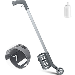 Zonon 1 Piece Industrial Wheeled Marking Wand for Line Paint Stripe Ground Marking Spray Paint Wand for Survey Painting Spray Stick Line Marking Applicator, Side Push, Grey