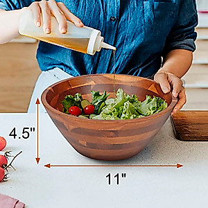 HOMEXCEL Acacia Wooden Salad Bowl, Large Salad Bowl for Serving Fruits,Salad, Cereal or Pasta(Single Bowl)