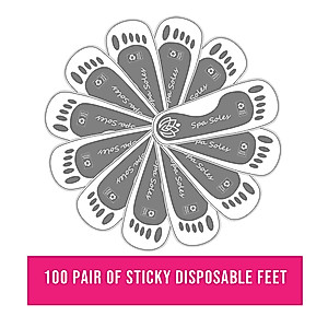 100 Pair Grey Disposable Adhesive Spray Tan Feet Protector Pads for Sunless Airbrush Tanning