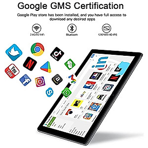 Android Tablet 10 inch, Android 12 Tablet, 6GB RAM 64GB ROM, 512GB Expand Android Tablet with Dual Camera, 5G & 2.4G WiFi, Bluetooth, 8000mAh, HD Touch Screen, Google GMS Certified