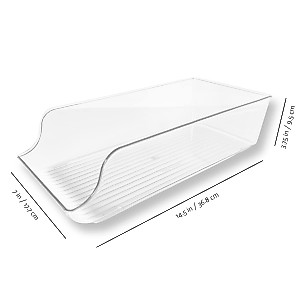 Joyful Haus Skinny Can Organizer for Refrigerator, Hard Seltzer, Energy Drinks, Soda Pop Container, Refrigerator and Freezer Beverage Holder, Dispenser Bin - holds up to 12 tall and slim skinny cans