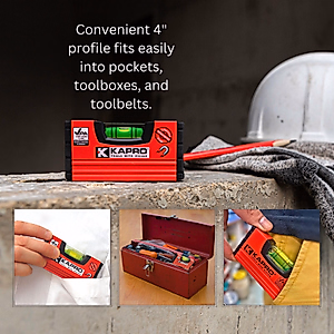 Kapro Set Legend Try with Mitre Square with Stainless Steel Blade & Handy Pocket Level - 4"