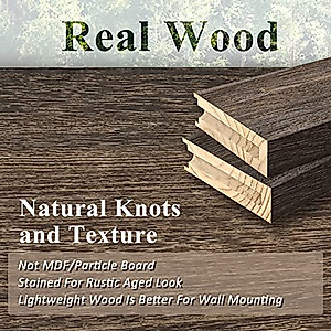 Floating Shelves 36 inches Rustic Natural Wood Shelf for Wall Set of 2 Open Shelving Farmhouse Light Wooden Wall Mounted Shelf Decor for Bathroom, Living Room, Kitchen, Dark Brown (36" W x 5.5"D)