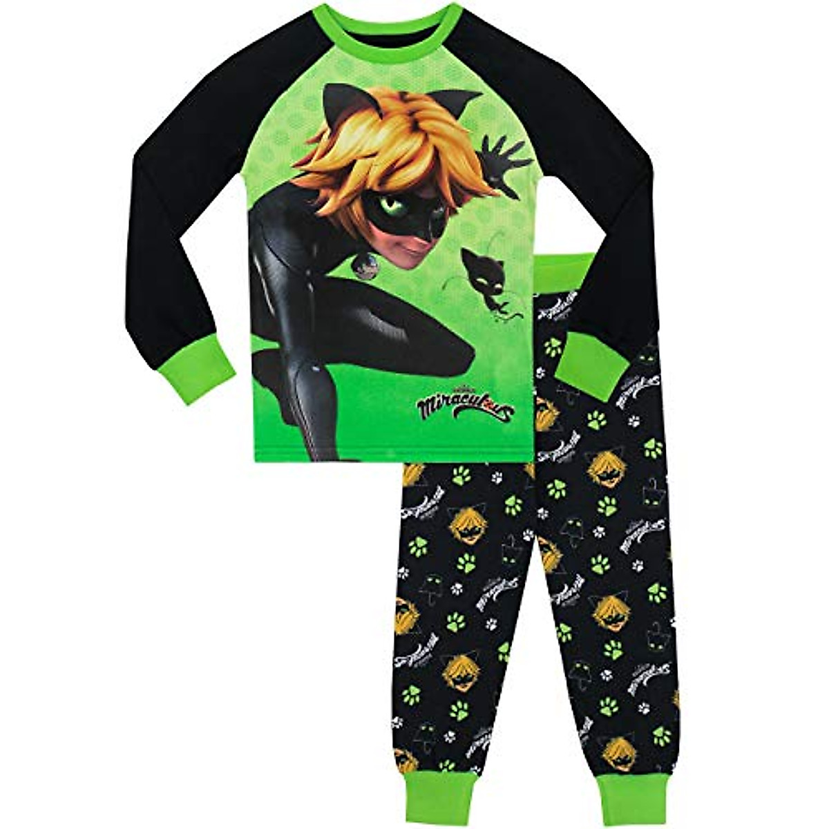 Miraculous Ladybug Boys' Cat Noir Pajamas Size 8 Multicolored