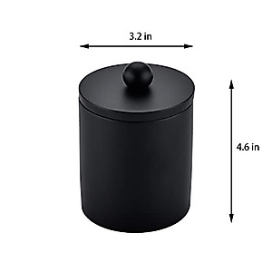 Zexzen Qtip Holder Cotton Swab Canister Black, Resin Bathroom Canister Vanity Storage Jars Organizer for Cotton Ball,Cotton Swab,Bath Salts