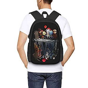 Dooflying Horror Movie Characters Backpack Student Bookbag Laptop Daypack For School Casual Travel