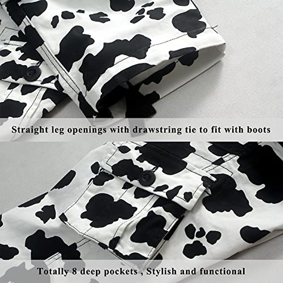 Raroauf Women's Camo Cargo Pants Casual Military Combat Work Trousers Camouflage Capri Pants with 8 Pockets White Size 10