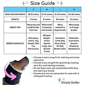 Simply Stellar - Snoods for Dogs, No Flap Ear Wraps for Dogs, Quiet Ears for Dogs, Dog Ear Covers for Bath, Dog Ear Protection, Dog Ear Cover, Dog Snood, Soft Fleece Lining, Set of 2 (Small)