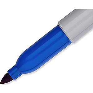 Sharpie 30003 Permanent Markers, 2 Packs of 12 Markers Each for a Total of 24 Markers, Blue; Alcohol-based Ink is Quick-drying and Nontoxic; Durable Ink is Fade-resistant and Water-resistant