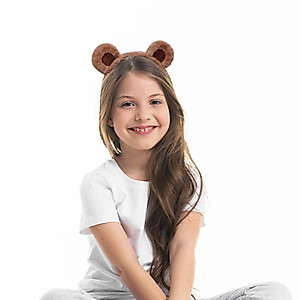 Degpum Brown Bear Ears Headband, Costume Headwear for Girls Women Men, Cute Headband Animal Headband for Party Costume Cosplay Decoration Makeup Washing Face Costume