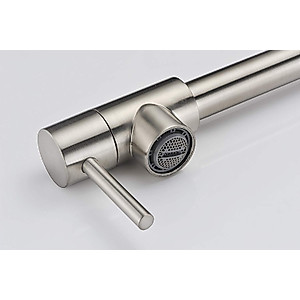 Deck Mount Pot Filler Faucet Brushed Nickel Finish with Extension Shank and 20" Dual Swing Joints Spout, SUMERAIN