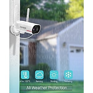 DEKCO Wireless Outdoor Security Camera for Home Security 260° View Range Solar Security Camera, Two-Way Audio, Simple Setup, Night Vision, Motion Detection WiFi Surveillance & Security Cameras