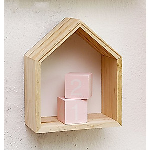 Sweet FanMuLin 2PCS Lovely Wooden House-Shaped Wall Storage Shelf Kid's Room Decoration (White)