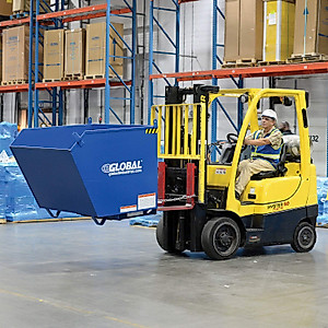 Global Industrial 1 Cubic Yard Low-Profile Self-Dumping Forklift Hopper, 6000 Lb. Cap.