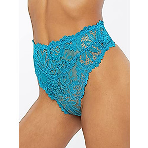 Savage X Fenty, Women's, Romantic Corded Lace High-Waist Thong, Laidback Blue, XS