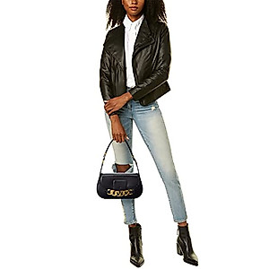 Valentino Vlogo Chain Leather Shoulder Bag, Black