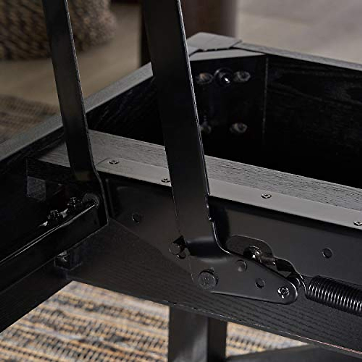 Christopher Knight Home Laurel Luke Farmhouse Faux Wood Lift Top Coffee Table, Black