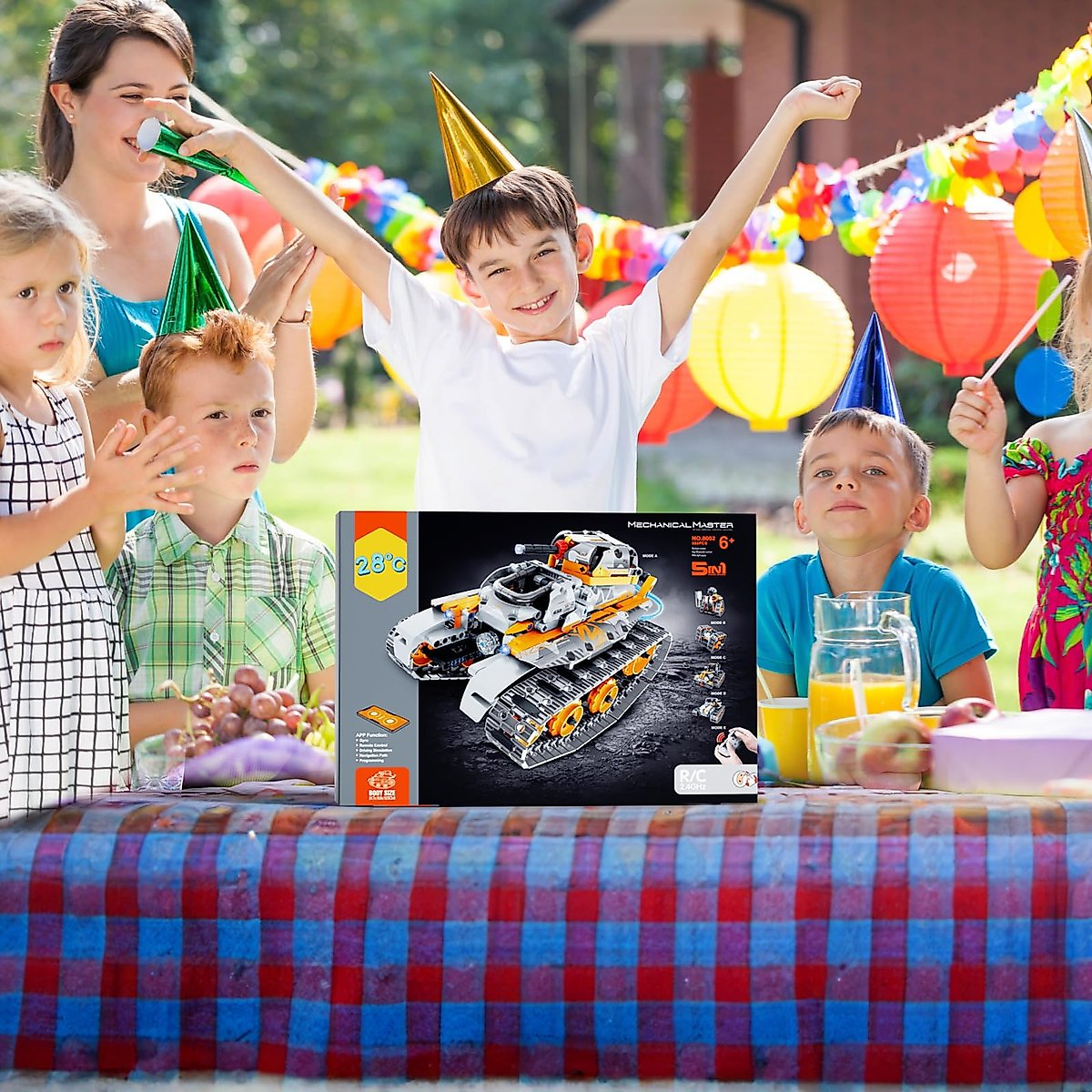28°C 5-in-1 STEM Building Set Toys for Kids Remote & App Controlled Construction Robot/Car/Tank/Bulldozer/Tracked Racer Coding Kit for Boys Girls Age 6 7 8-12+ Year Old (552 Pcs)