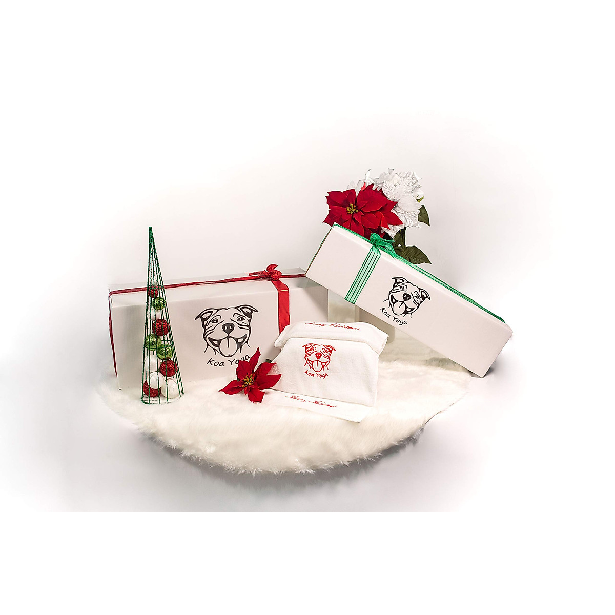 Koa Yoga Carry All Kit-Blue, Prewrapped for Christmas, Eco-Friendly, High Density Padding & Textured Mat with All Accessories. Donation to Charity with Purchase