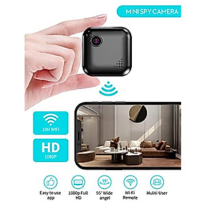 gamvozova Hidden Camera, 1080P Mini Spy Camera HD WiFi Security Cameras Covert Small Nanny Cam with Night Vision and Motion Detection Live Feed Cell Phone APP