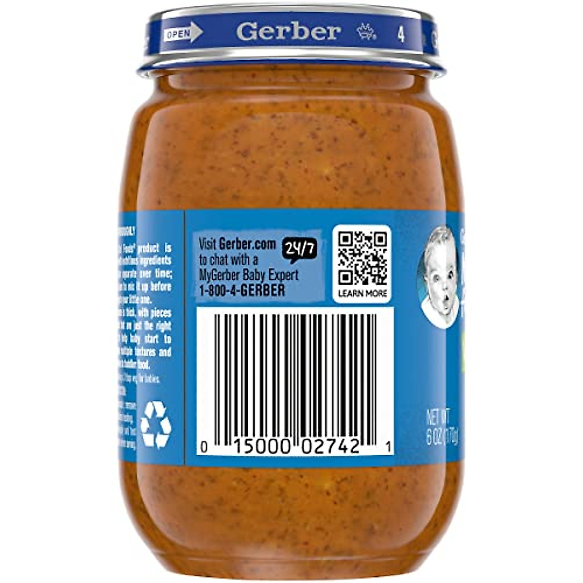 Gerber 3rd Foods Mealtime for Baby Veggie Power Baby Food Jar, Pasta Primavera, Non-GMO Project Verified Baby Food for Crawlers, 6-Ounce Glass Jar (Pack of 12)