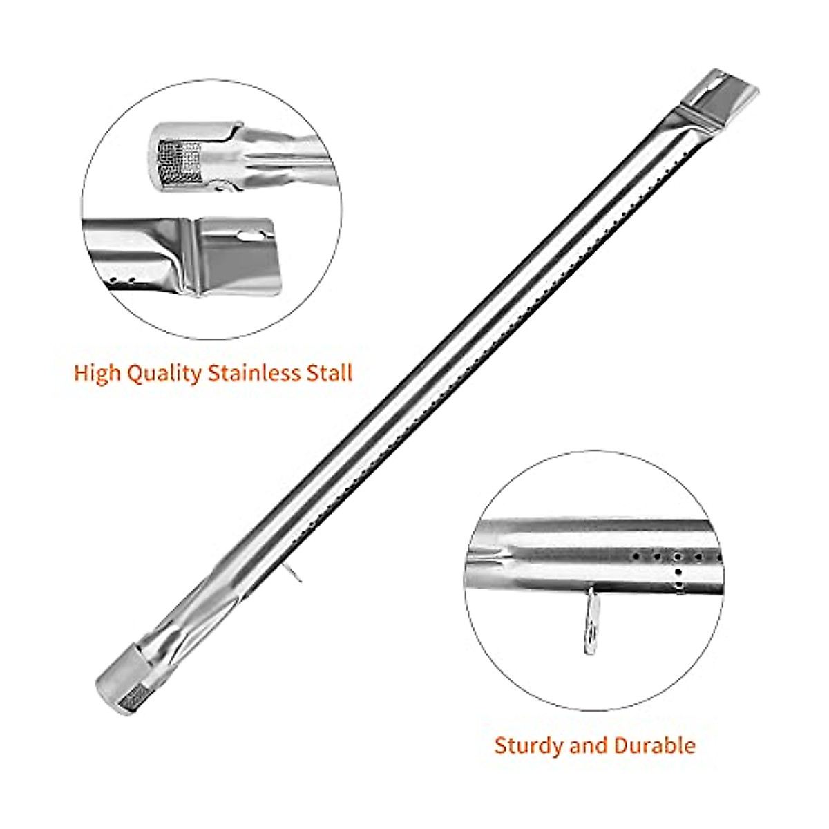 Hisencn Grill Replacement for Smoke Hollow 6500, 6800, PS9500, PS9900, SH5000, SH9916 16 1/2 Inch Porcelain Steel Heat Plate Shield, Stainless Steel Pipe Burners, 3 Pack