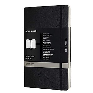 Moleskine PRO Notebook, Soft Cover, Large (5" x 8.25") Professional Project Planning, Black, 192 Pages