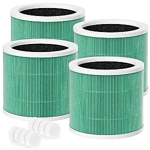HY1800 Air Purifier Replacement Filter, Compatible with Loytio/AYAFATO/Honeyuan/IOIOW/CHIVALZ/MORENTO HY1800 Purifier, 3-in-1 Filtration, High-Efficiency Activated Carbon, True HEPA 13 Filter (4 Pack)