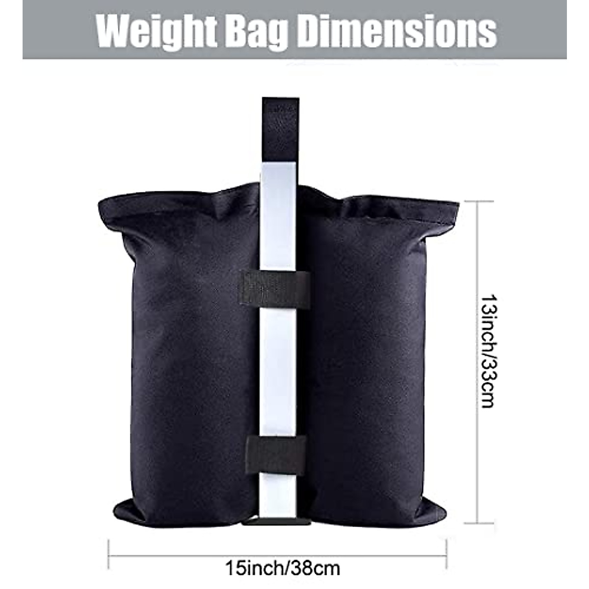 SCOCANOPY Weight Bags for Pop up Canopy Tent Gazebo, Leg Canopy Weights Sand Bags for Instant Outdoor Sun Shelter Canopy Patio Umbrella,4-Pack (Black)