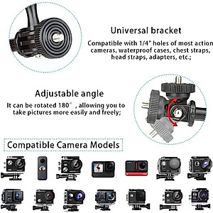VVHOOY Aluminum Bike Bicycle Motorcycle Handlebar Mount Adapter Compatible with Gopro Hero 11/10/9/8/7/6/5/4/AKASO Brave 4/5/6 Plus/7 le/v50/EK7000/Exprotrek/Dragon Touch/WOLFANG Action Camera