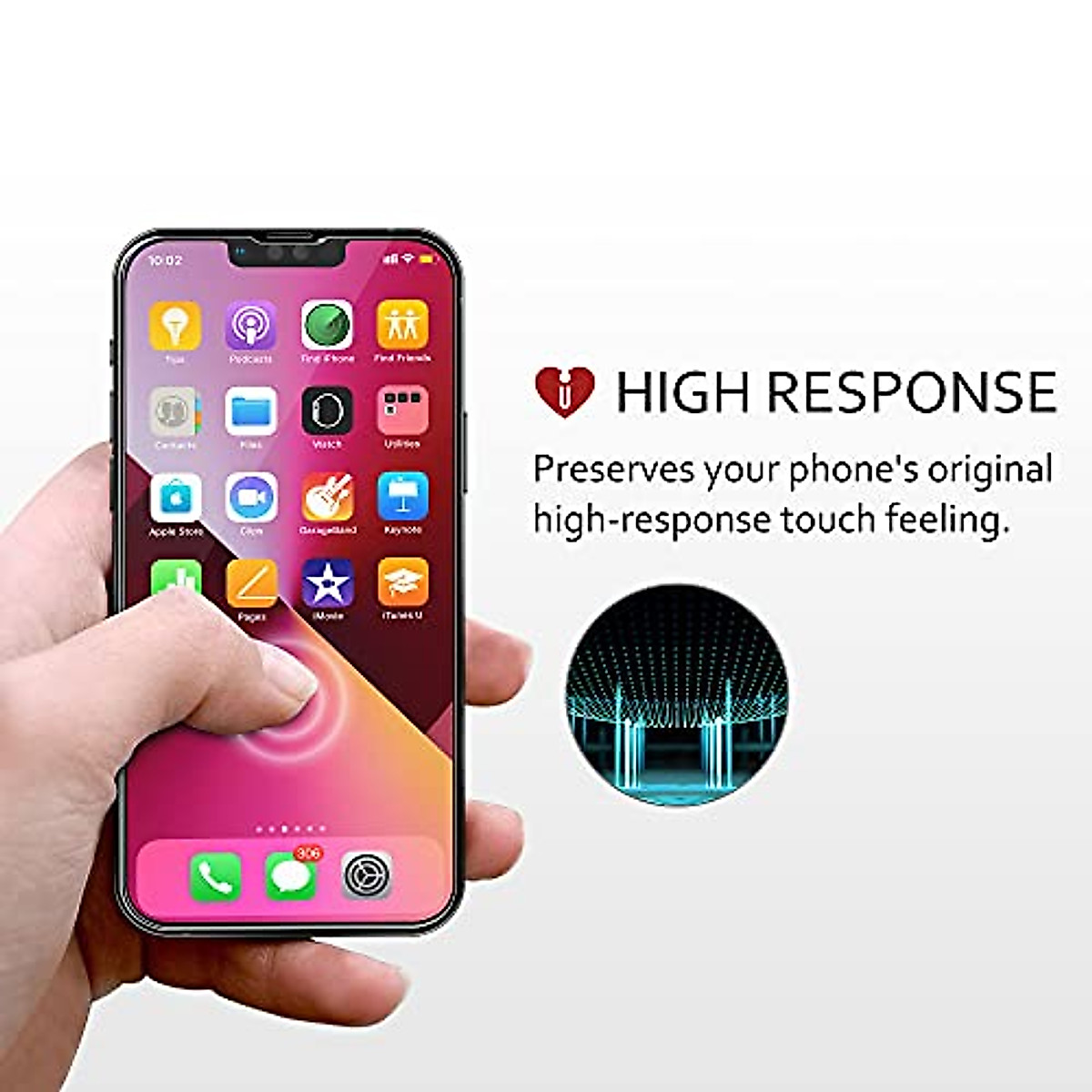 iCarez Tempered Glass Screen Protector for iPhone 14 Plus iPhone 13 Pro Max 6.7 Inches 2021 [3-Pack] Tray Installation Case Friendly Easy Apply