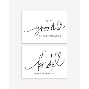 Simple To My Bride and To My Groom On Our Wedding Day Card Set For Husband and Wife