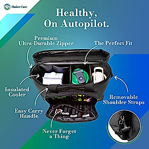 Insulated Cooler Bag - Soft Cooler Bag with Removable Dividers and Leakproof Stitching Fits up to 4 Large Tumbler Bottles - Rugged Cooler Tote Bag for Healthy Nutrition On-The-Go - Shaker Case