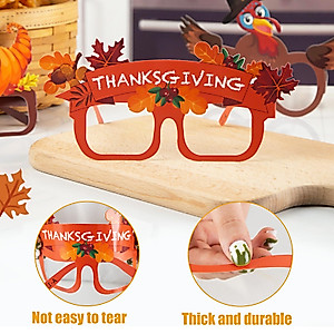 AMOR PRESENT 24PCS Thanksgiving Turkey Eyeglasses, Turkey Eyewear Frame Party Photo Props Thanksgiving Paper Glassess for Kids Adults Thanksgiving Day Party Favors