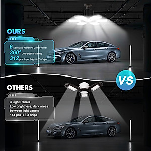 AYSEMO Garage Light Bulb 100W 10000LM Light Bulbs LED with 5 Adjustable Panels, E26/E27 Garage Led Lights Screw in 6000k Daylight Garage Lights Ceiling LED for Barn Attic Warehouse-2 Pack