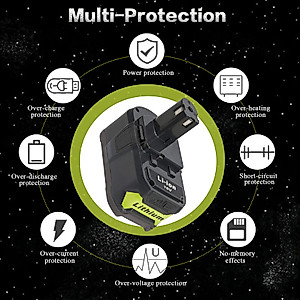 Chgdkjy 5.0Ah 18V Battery and Charger Combo Replacement for Ryobi 18V Battery P102 P103 P104 P105 P107 P108 P109 P122 Cordless Tools Battery and P118B Charger