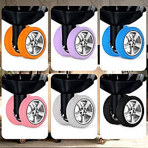 TOYMIS Luggage Wheel Covers, 8pcs Portable Silicone Luggage Spinner Wheel Protectors, Colorful (Black)