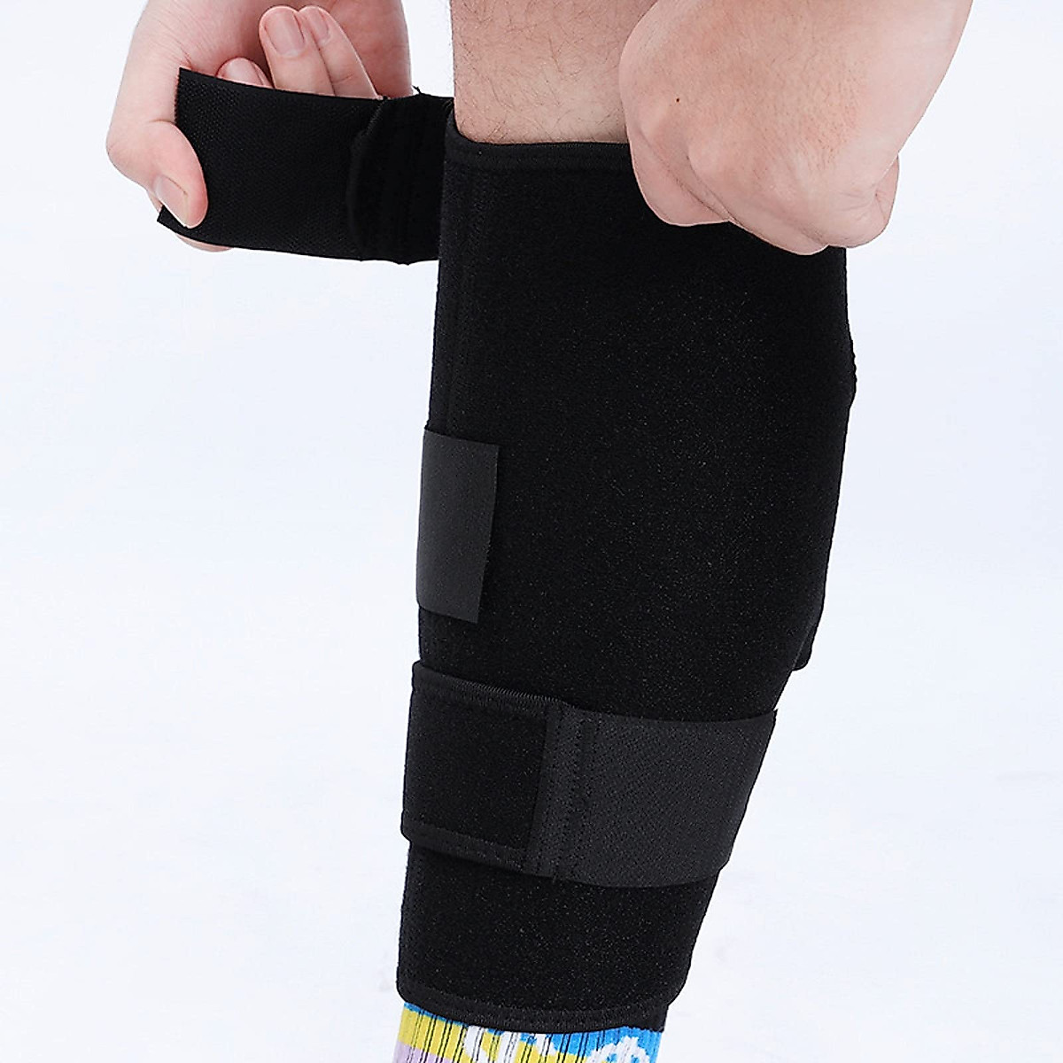 ASkinds Adjustable Calf Brace Shin Splint Support Leg Compression Sleeve Calf Wrap Support for Men Women Sports Strain Injury(Black)