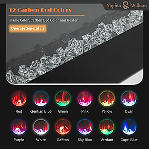 Sophia & William Electric Fireplace 72 Inch Wall Mounted & Recessed, Ultrathin 3.86" Electric Heater with Remote Control Touch Screen Noiseless, Fit for 2 x 4 & 2 x 6 Stud, Flame Color Adjustable