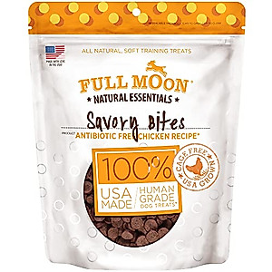 Full Moon All Natural Human Grade Dog Treats, Essential Chicken Savory Bites, 16 Ounce
