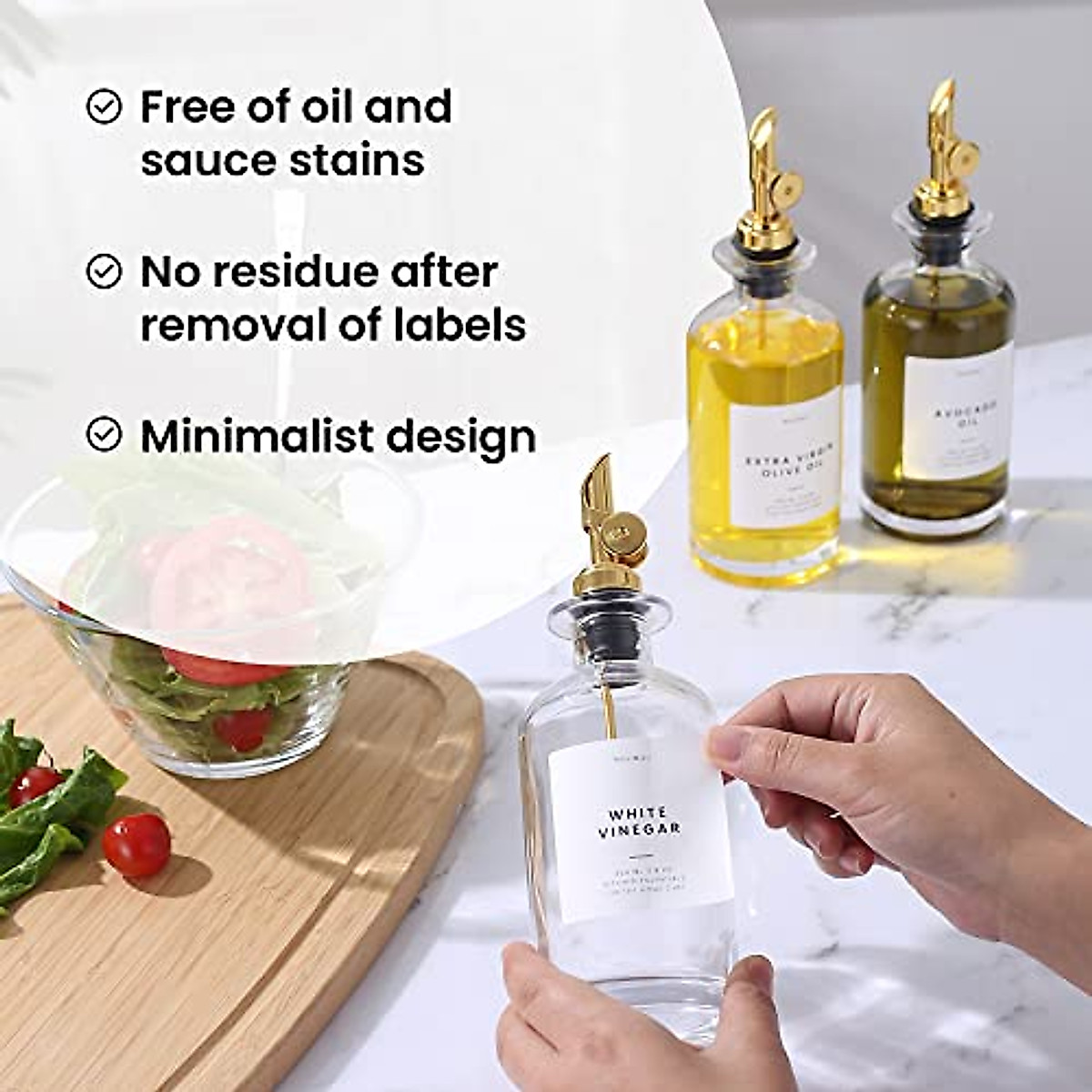 Molimoli Coffee Syrup Dispenser for Coffee Bar | Olive Oil Dispenser Bottle | Glass Syrup Bottle w. Pump | Glass Olive Oil Bottle - 2 Oil Bottles 350ml & 2 Syrup Bottles 500ml Gold
