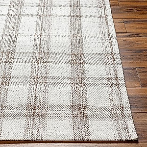 Surya Becki Owens x Sammy Handwoven Plaid Area Rug, 5' x 7'6", Silver