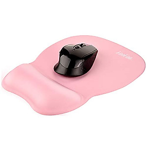 Ergonomic Gaming Mouse Pad with Wrist Support Gel Rest for Laptop at Internet Cafe, Home & Office, Non-Slip Silicone Base Mouse Mat MP04PN - Pink