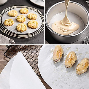 Parchment Paper Rounds, Set of 200, Non Stick 6 Inch Baking Parchment Paper/Parchment Baking Circles for Springform Pan, Tortilla Press and so on(4.5/5.5/7/8/9/10/12inch Available)