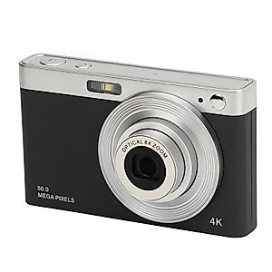 4K Digital Camera, Full HD 50MP 16X Digital Zoom Compact Point and Shoot Camera, Lightweight Small Vlogging Video Camera with Built in Flash & Filters, for Beginners Kids Teens