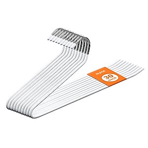 JOYBOS Pants Hangers Space Saving - 30 Pack Open Ended Hangers for Pants - Scarf Organizer Hanger for Closet - Metal Non Slip Jean Hanger - White Pant Hangers for Jeans,Trouser,Leggings,Slacks