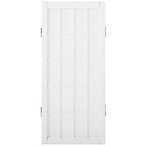 2 ft. Short Desktop Window Pane Shoji Screen - White - 3 Panels