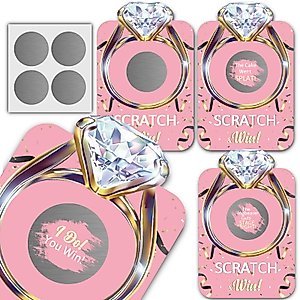 VAVINCI Bridal Shower Scratch Off Game, Wedding Shower Games Ideas for Engagement Party, Funny Bachelorette Party Night Game Scratch Off Cards, Pink, 50 Set